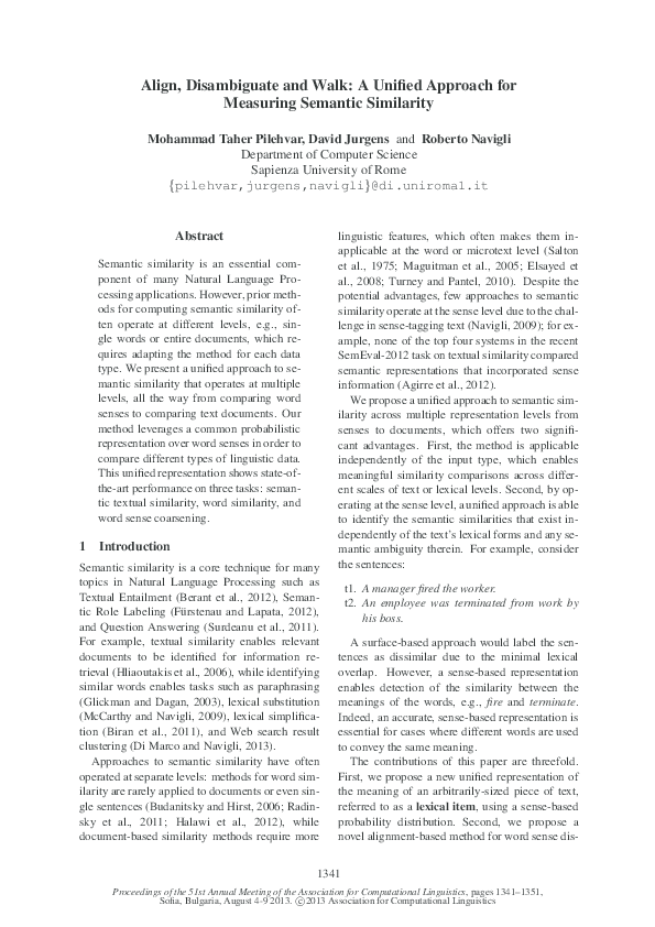 (PDF) Align, Disambiguate and Walk: A Unified Approach for Measuring ...