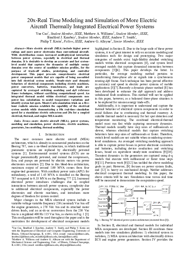 (PDF) 20x-Real Time Modeling and Simulation of More Electric Aircraft Thermally Integrated ...