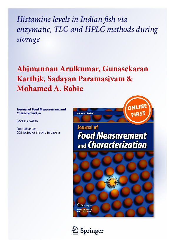 (PDF) Histamine levels in Indian fish via enzymatic, TLC and HPLC ...
