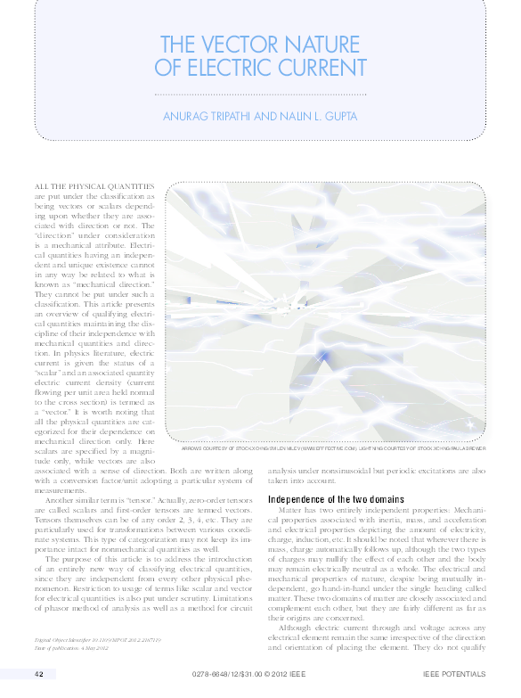 (PDF) The Vector Nature of Electric Current