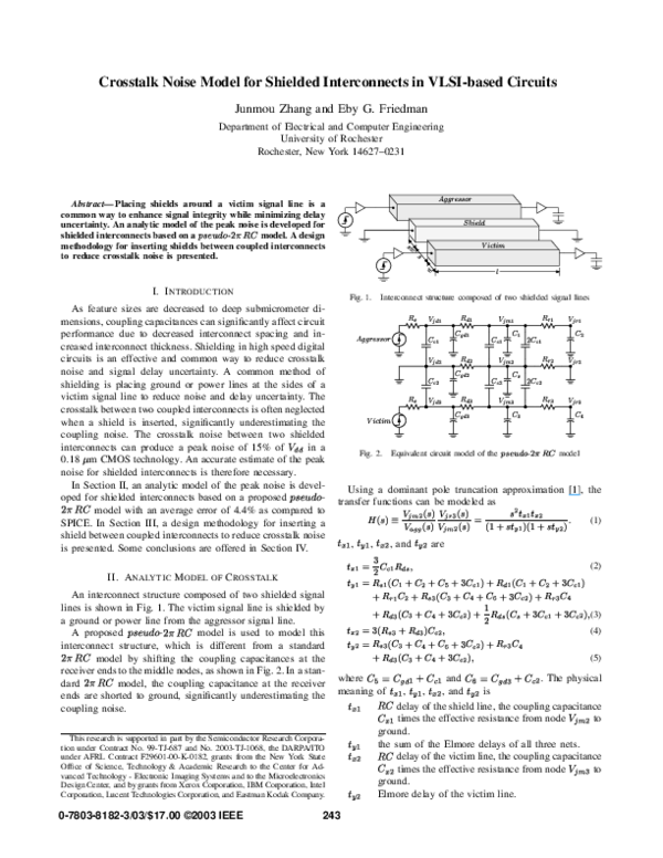 Pdf Crosstalk Noise Model For Shielded Interconnects In Vlsi Based Circuits