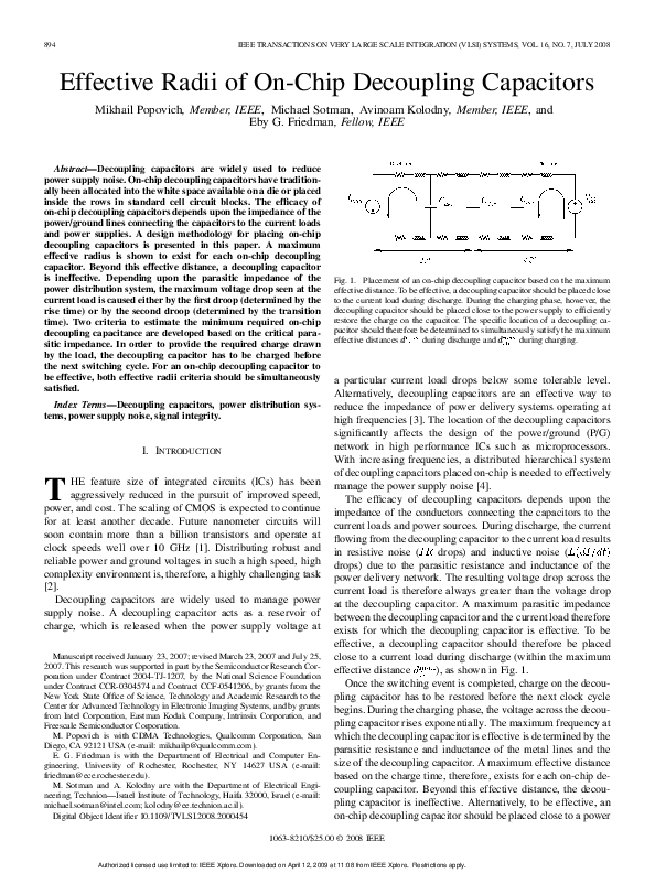 (PDF) Effective Radii of On-Chip Decoupling Capacitors