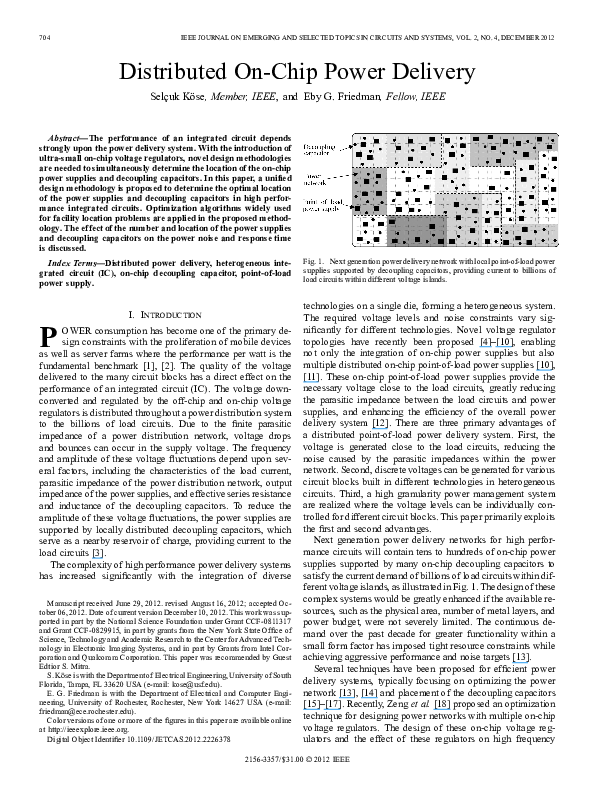 (PDF) Networks-On-Chip Workload Impact on Power Delivery Grid | Alex ...