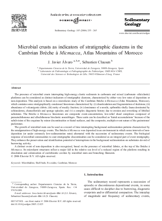 (PDF) Microbial crusts as indicators of stratigraphic diastems in the ...