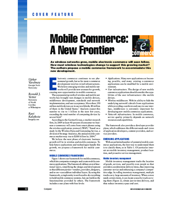 (PDF) Mobile Commerce: A New Frontier