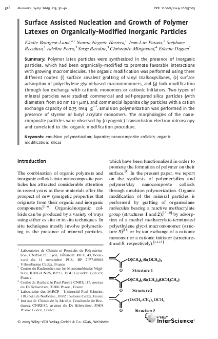 (PDF) Surface Assisted Nucleation and Growth of Polymer Latexes on ...