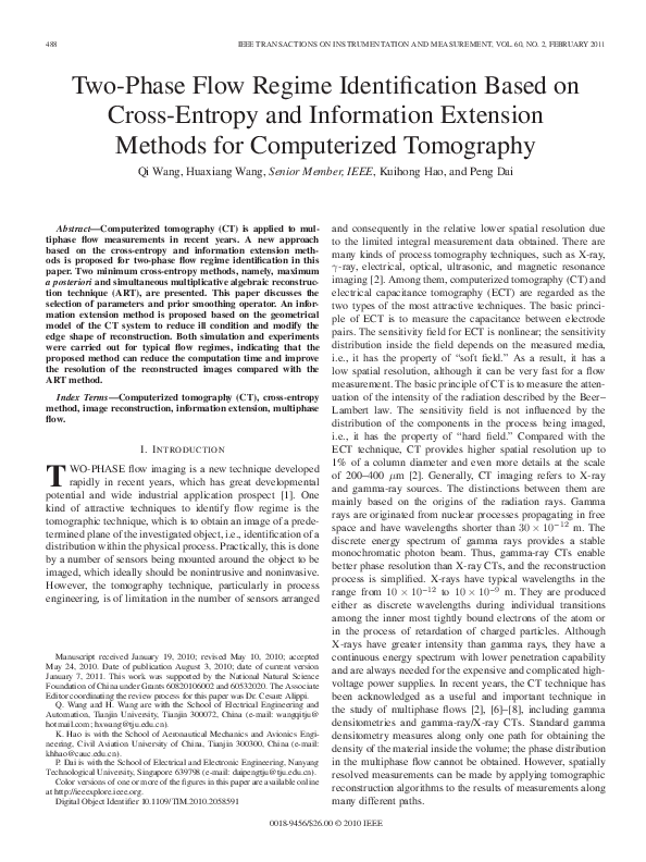 (PDF) Two-Phase Flow Regime Identification Based on Cross-Entropy and Information Extension ...