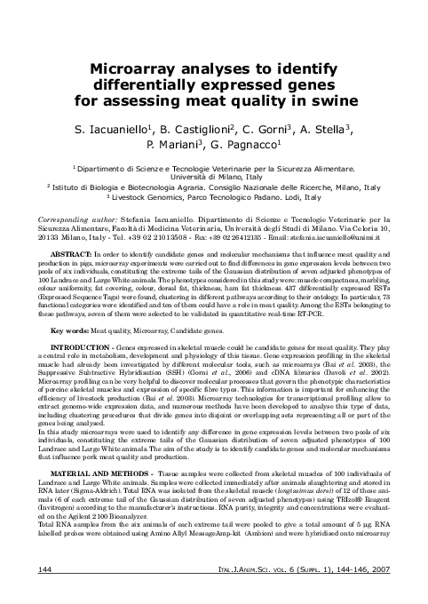 (PDF) Microarray analyses to identify differentially expressed genes ...