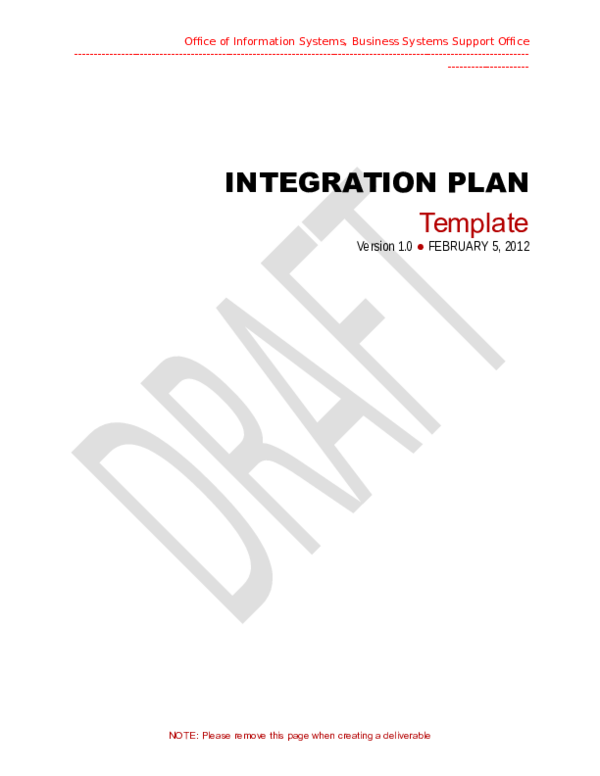 (DOC) INTEGRATION PLAN Template