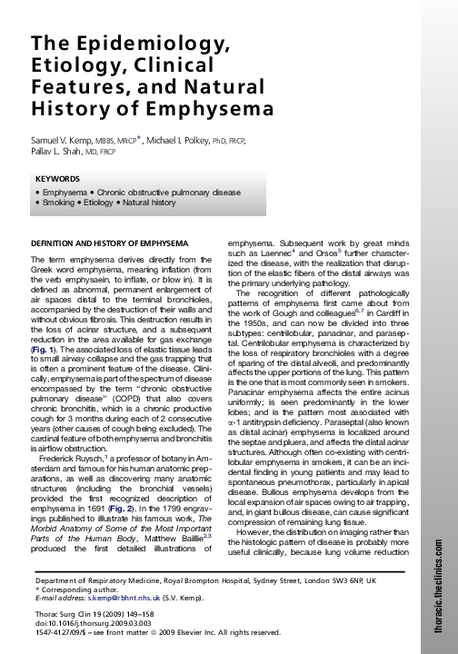 (PDF) The Epidemiology, Etiology, Clinical Features, and Natural ...