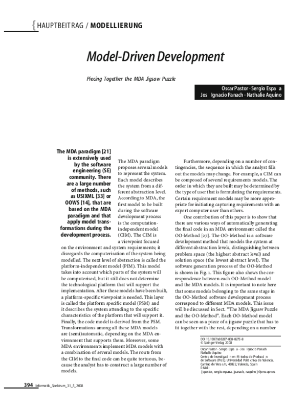(PDF) Monograph: Model-Driven Software Development | Antonio Vallecillo - Academia.edu