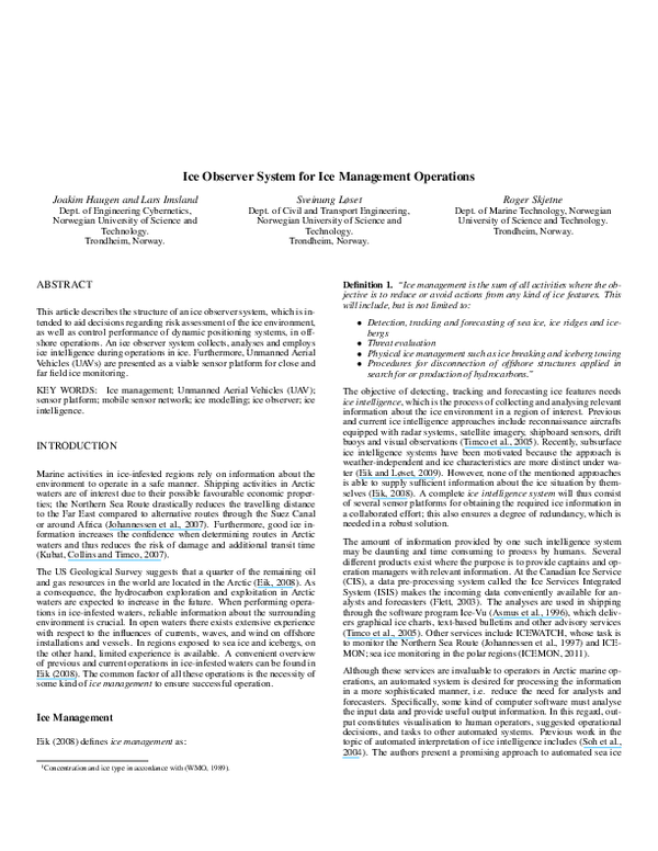 (PDF) Ice Observer System for Ice Management Operations