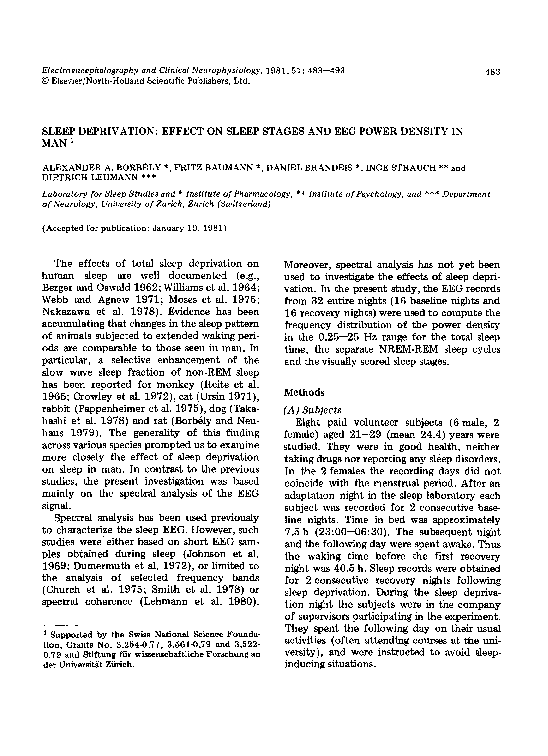 (PDF) Sleep deprivation: Effect on sleep stages and EEG power density ...