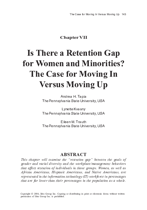 (PDF) Is There a Retention Gap for Women and Minorities? The Case for ...