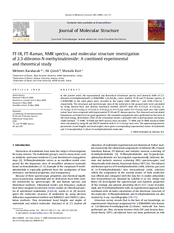 (PDF) FT-IR, FT-Raman, NMR spectra, and molecular structure investigation of 2,3-dibromo- N ...