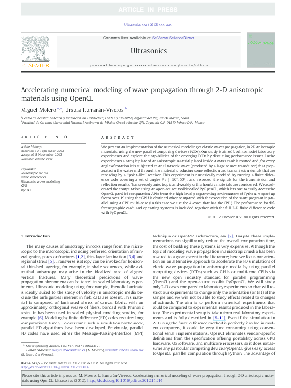 Pdf Accelerating Numerical Modeling Of Wave Propagation Through 2 D