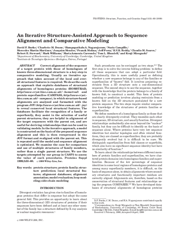 Pdf An Iterative Structure Assisted Approach To Sequence Alignment And Comparative Modeling