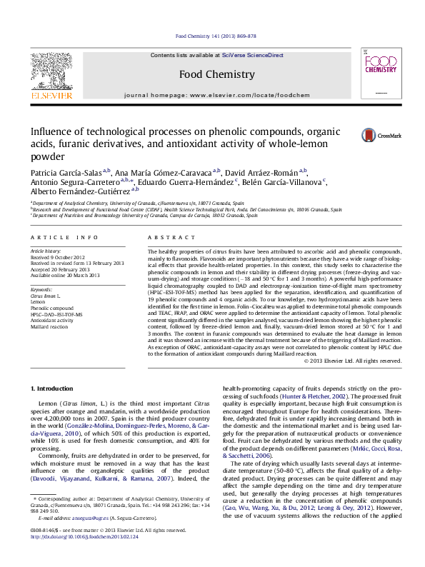 (PDF) Influence of technological processes on phenolic compounds ...
