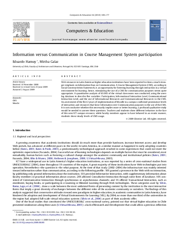 (PDF) Information versus Communication in Course Management System ...