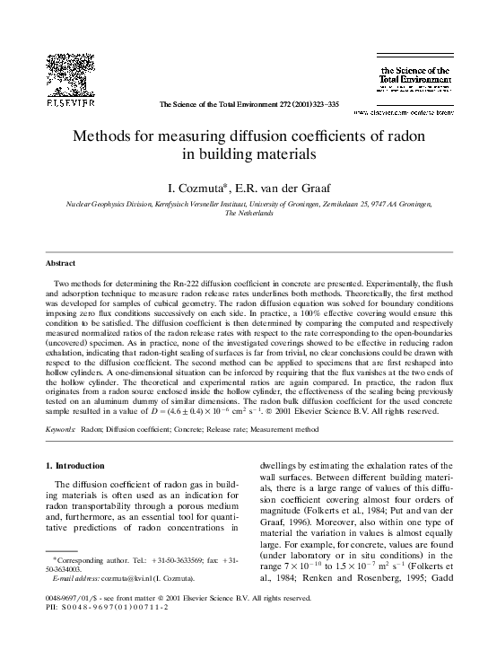 (PDF) Methods for measuring diffusion coefficients of radon in building ...