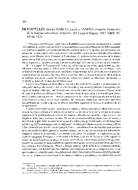 (PDF) De Fontelles, Antoni, García, Laura,y Lanuza,Joaquim: Gramatica ...