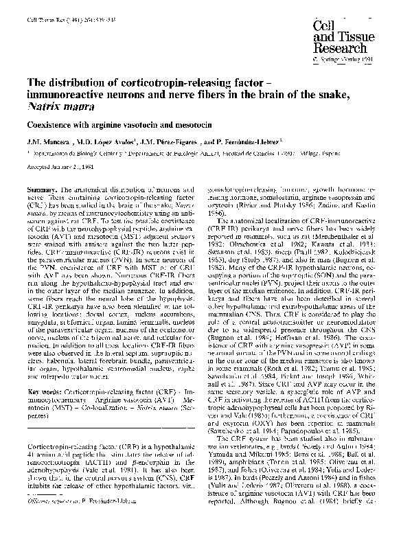 (PDF) The distribution of corticotropin-releasing factor-immunoreactive ...
