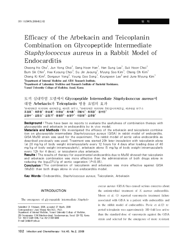 (PDF) Efficacy of the Arbekacin and Teicoplanin Combination on ...