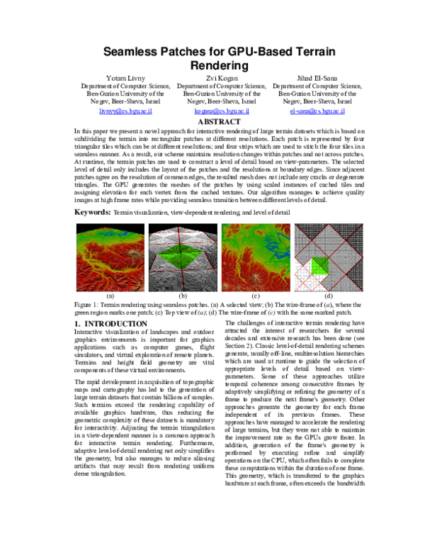 Pdf Seamless Patches For Gpu Based Terrain Rendering 