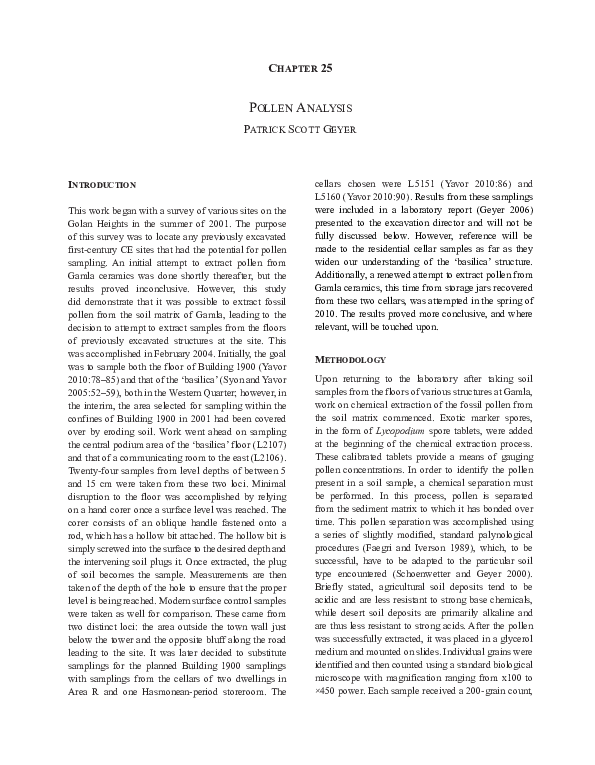(PDF) Gamla Pollen Analysis