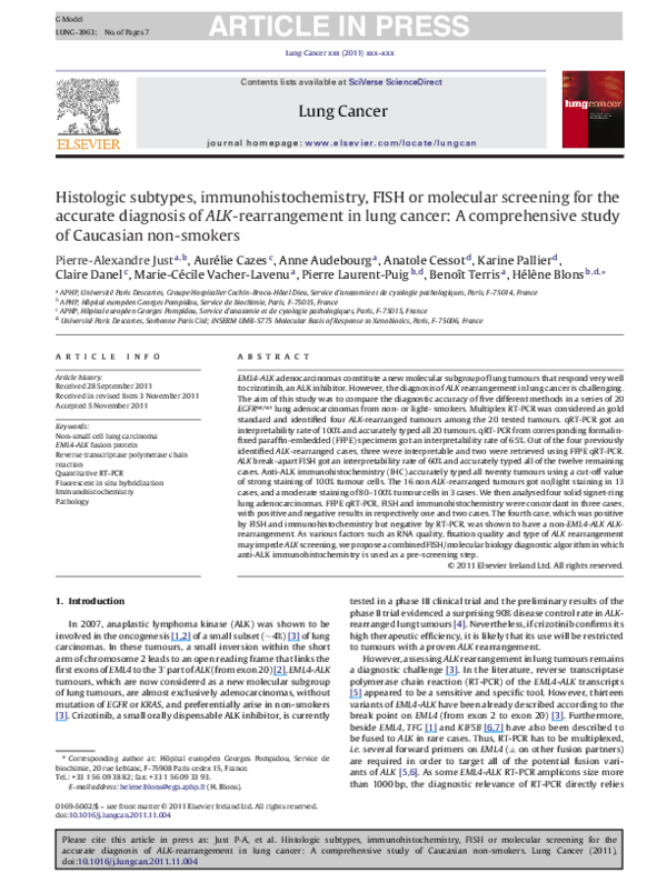 (PDF) Assessment of ALK Status by FISH on 1000 Spanish Non-Small Cell ...
