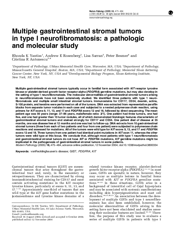 (PDF) Small Bowel Obstruction in a Neurofibromatosis Patient—A Rare ...