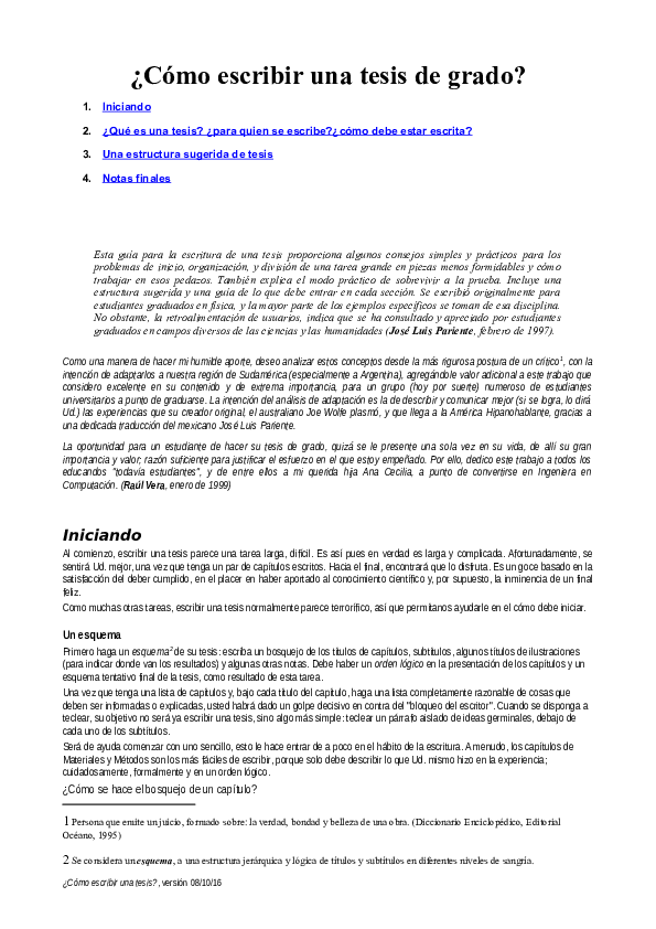 (DOC) Cómo escribir una tesis de grado