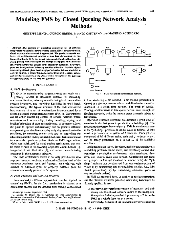 (PDF) Modeling FMS by Closed Queuing Network Analysis Methods
