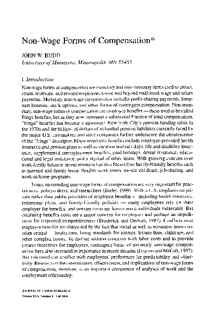 (PDF) Non-wage forms of compensation