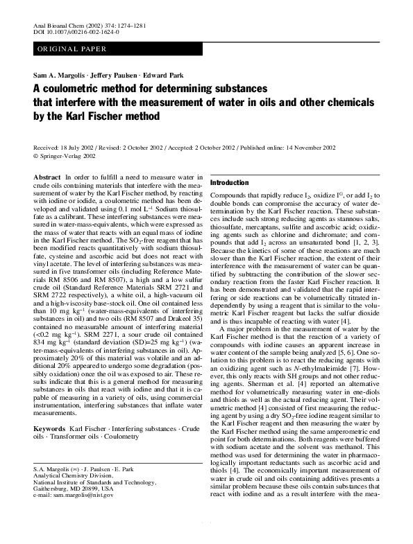 (PDF) A coulometric method for determining substances that interfere ...