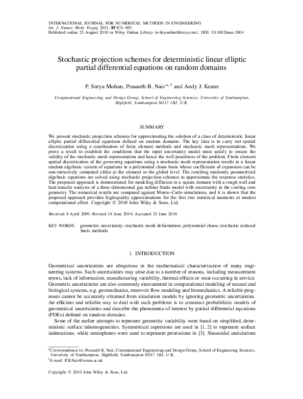 (PDF) Stochastic projection schemes for deterministic linear elliptic partial differential ...