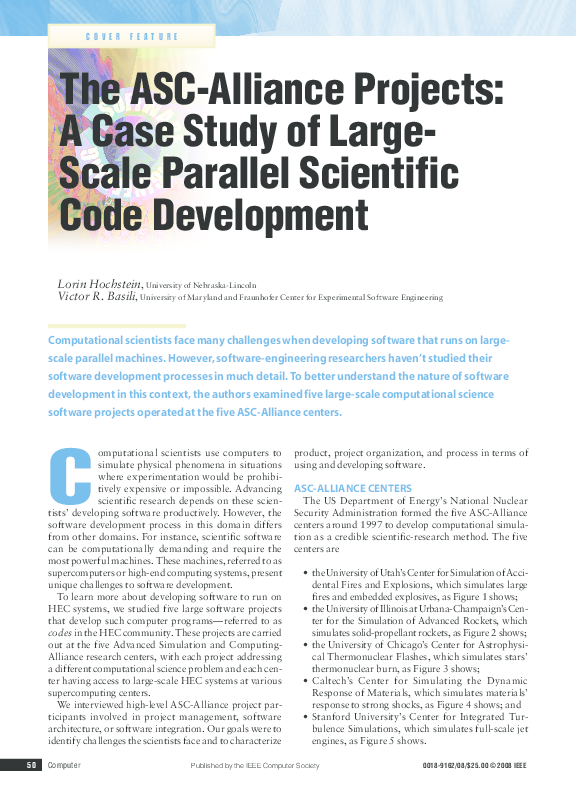 (PDF) The ASC-Alliance Projects: A Case Study of Large-Scale Parallel ...