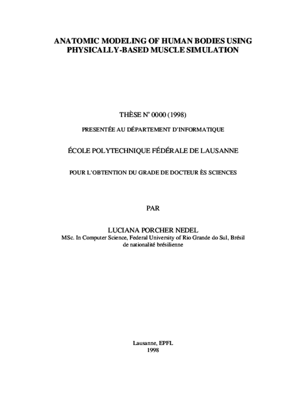 (PDF) ANATOMIC MODELING OF HUMAN BODIES USING PHYSICALLY-BASED MUSCLE SIMULATION