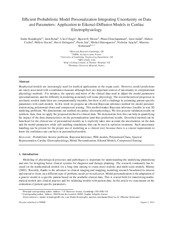 (PDF) Efficient probabilistic model personalization integrating uncertainty on data and ...