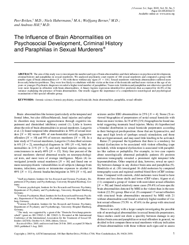 (PDF) The Influence of Brain Abnormalities on Psychosocial Development ...