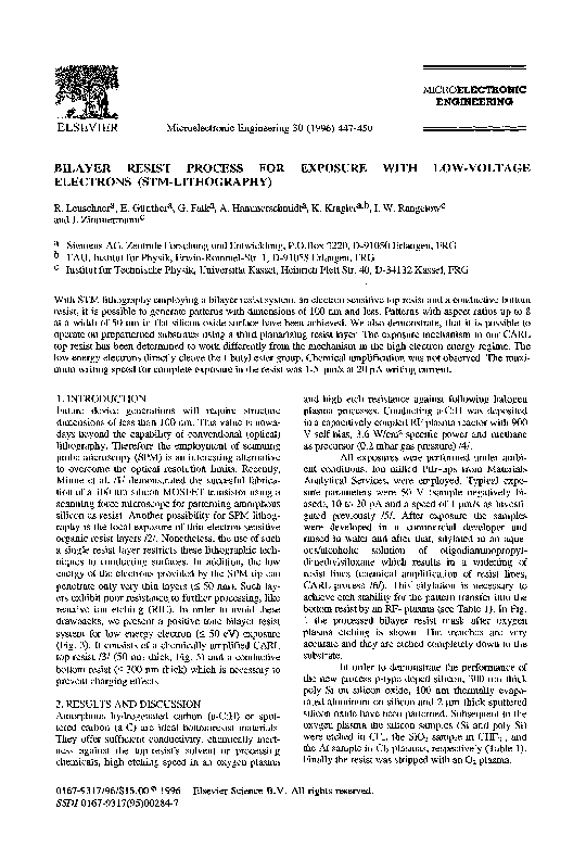 (PDF) Bilayer resist process for exposure with low-voltage electrons ...