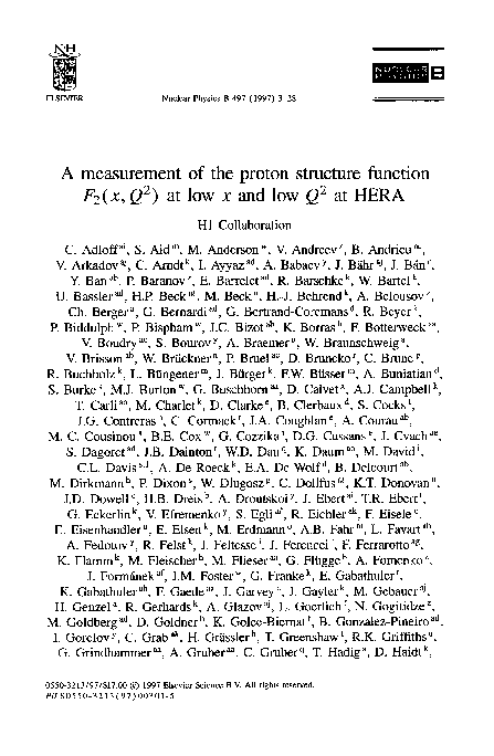 (PDF) A measurement of the proton structure function F2(x, Q2) at low x and low Q2 at HERA