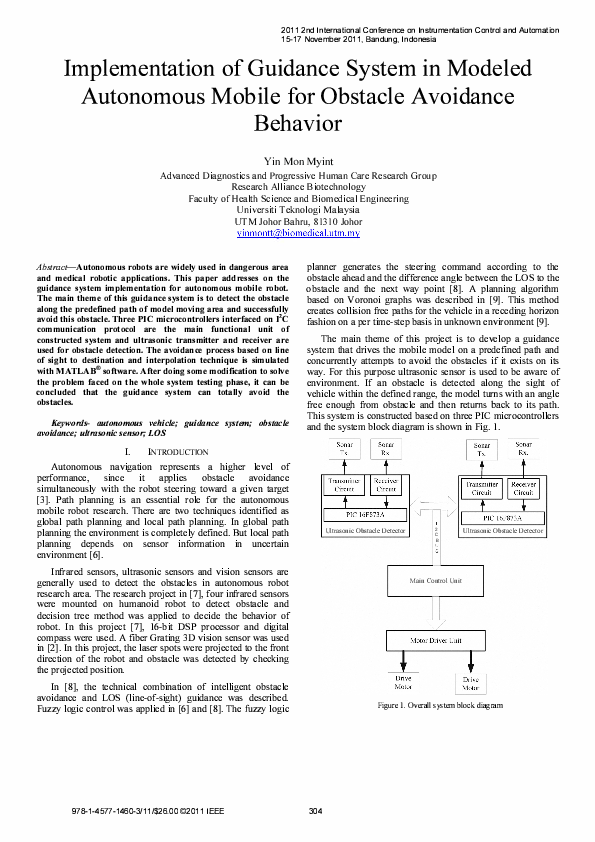 Pdf Implementation Of Guidance System In Modeled Autonomous Mobile