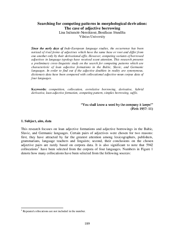 (PDF) Searching for competing patterns in morphological derivation: The ...