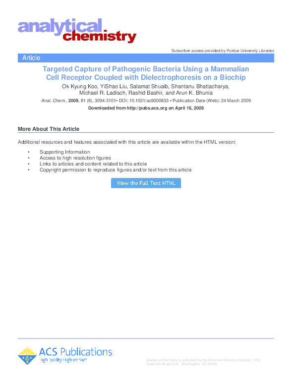(PDF) Targeted Capture of Pathogenic Bacteria Using a Mammalian Cell ...