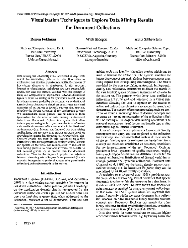(PDF) Visualization techniques to explore data mining results for ...