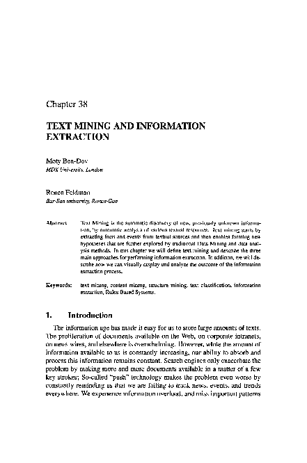 Pdf Text Mining And Information Extraction