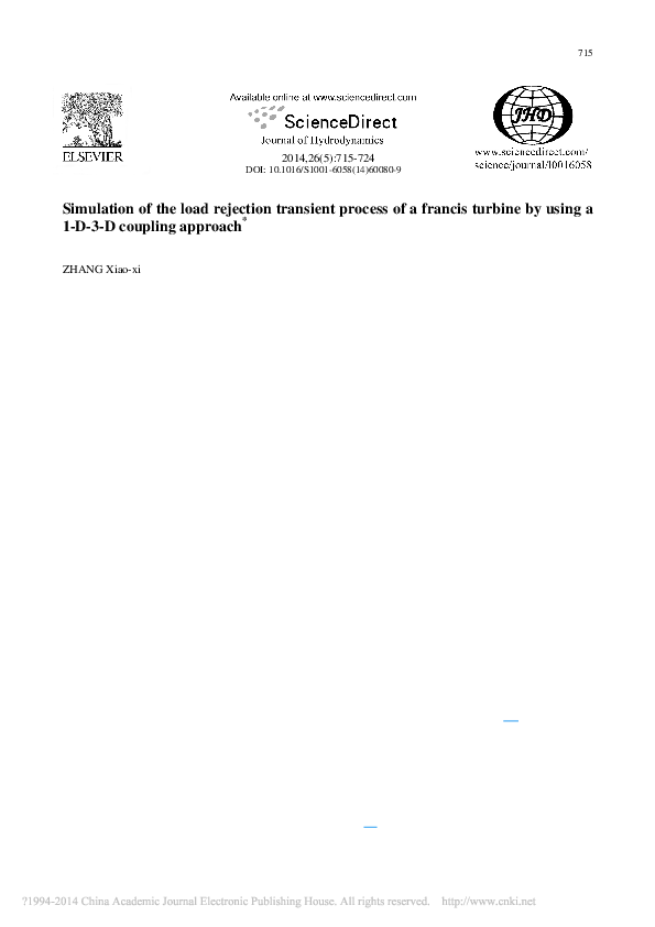 Pdf Simulation Of The Load Rejection Transient Process Of A Francis