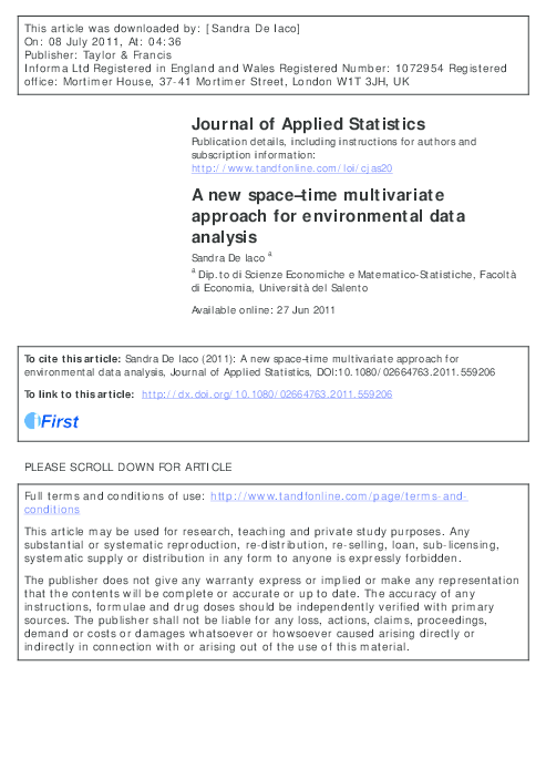 (PDF) A new space–time multivariate approach for environmental data ...