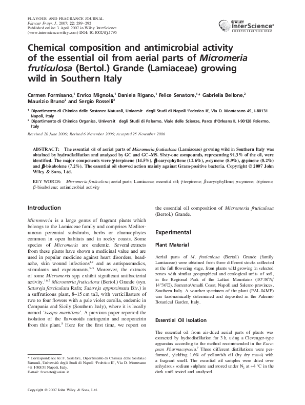 (PDF) Chemical composition and antimicrobial activity of the essential oil of Syzygium ...